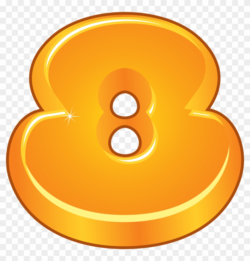 Orange Cartoon Number Eight Png Clipart Image - Cartoon Number Png ...