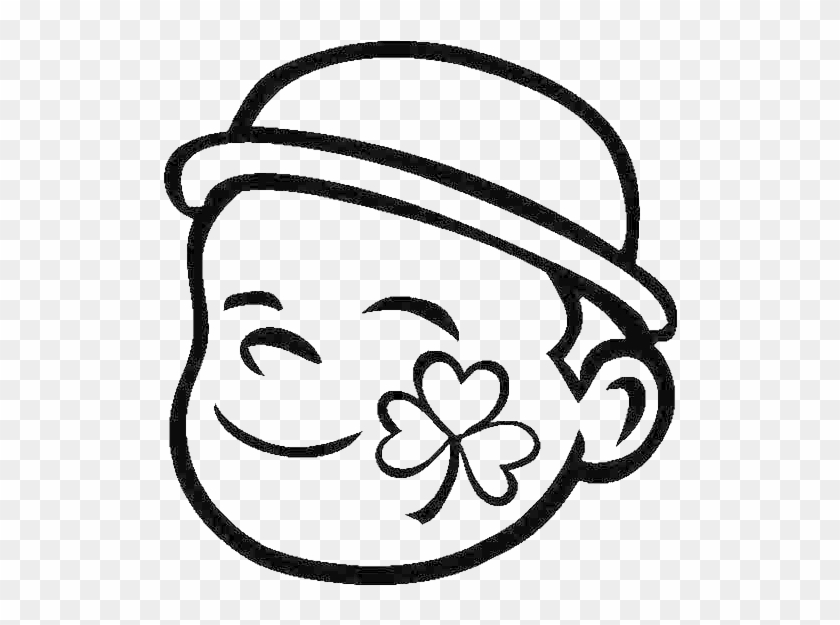 A Four Leaf Clover Face Paint Coloring Page - Face Painting Coloring ...