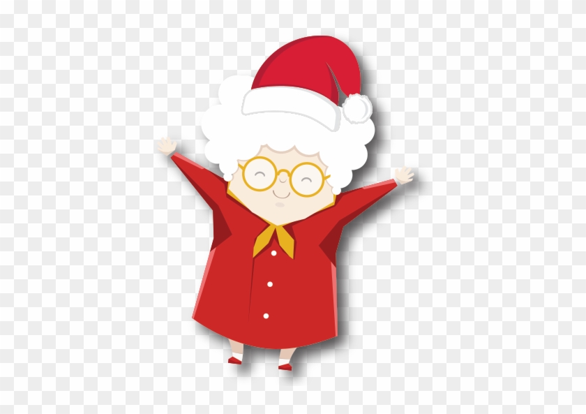 Grandma Claus - Cartoon Christmas Grandma - Full Size PNG Clipart ...