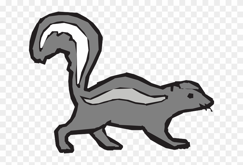 Simple Gray Skunk Clip Art At Clker Com Vector Clip - Draw A Striped ...