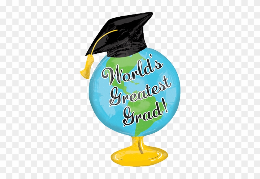 32" Large Shape Greatest Grad Globe Balloon - Mylar - Free Transparent ...