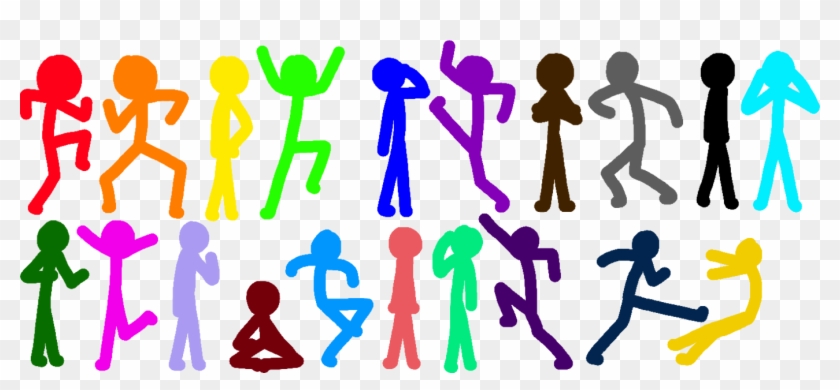Colored Stickmen By Flareontheflareon On Clipart Library - Colored ...