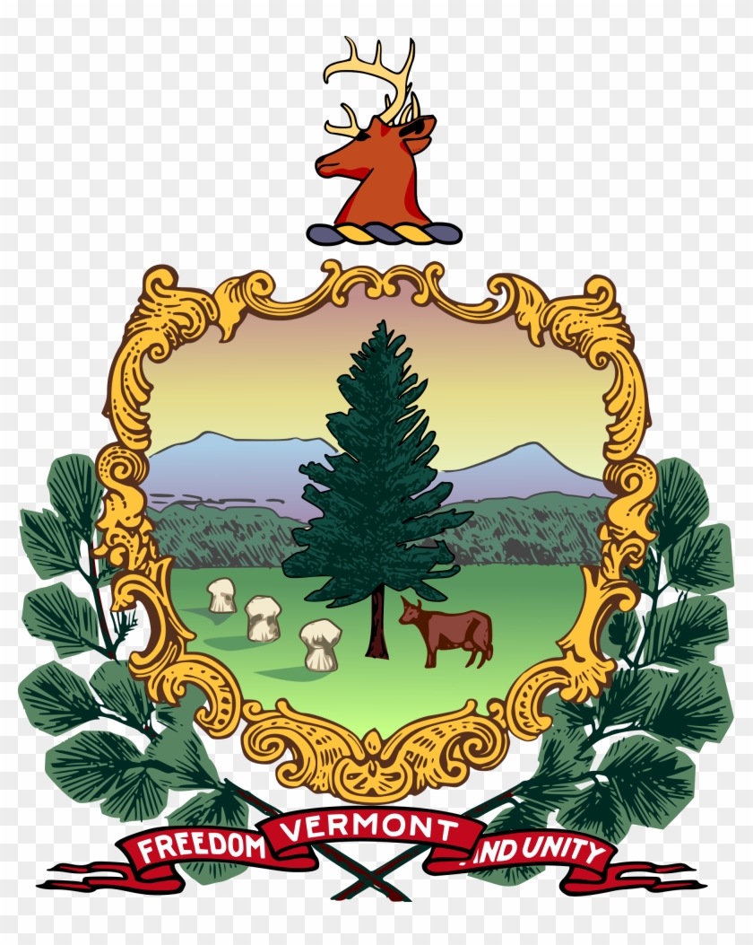 Coat Of Arms Of Vermont - Vermont State Coat Of Arms - Full Size PNG ...