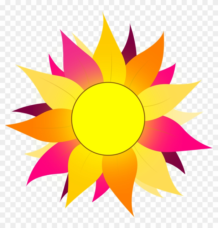 Pink And Orange Sun - Full Size PNG Clipart Images Download