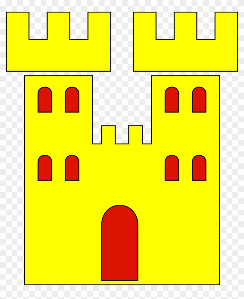 Clipart - Castle - Castelo Amarelo E Vermelho - Full Size PNG Clipart ...