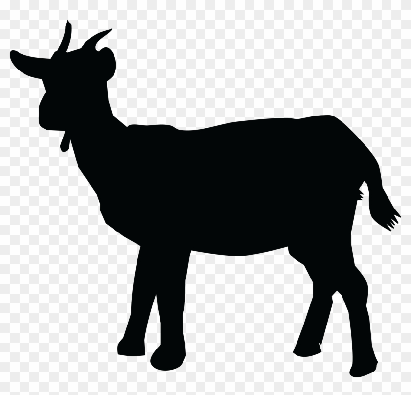 Free Clipart Of A Silhouetted Goat - Goat Silhouette - Full Size PNG ...
