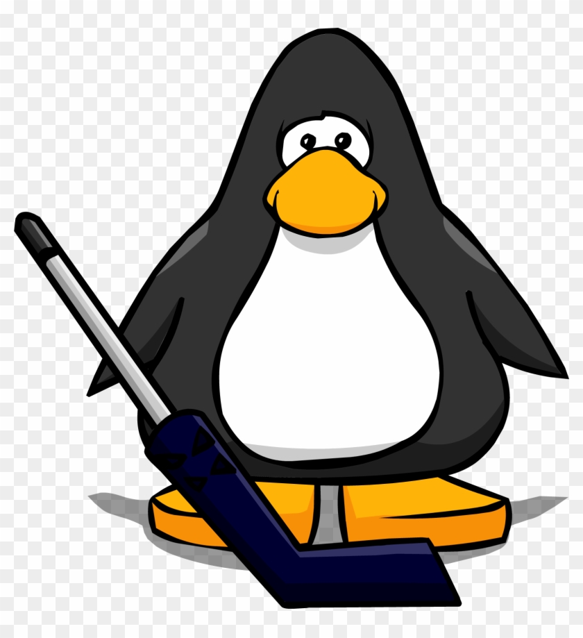 Goalie Hockey Stick Player Card - Penguin With A Top Hat - Full Size ...