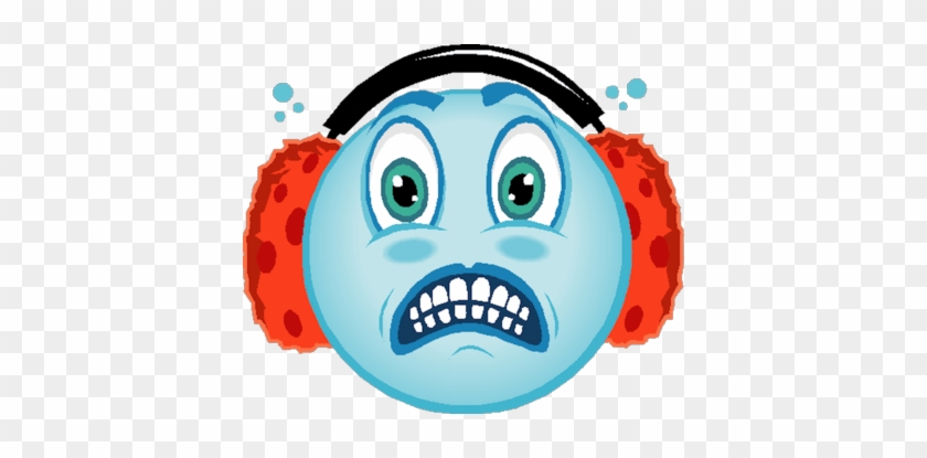 Freezing Smiley Clip Art - Emoji With Ear Muffs - Full Size PNG Clipart ...