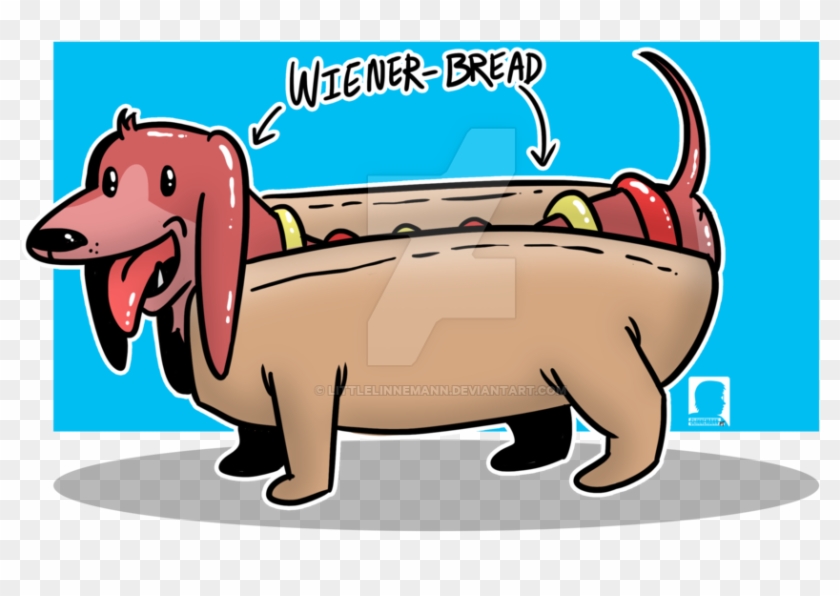Wiener-bread Dog By Slinnemannart - Hot Dog - Full Size PNG Clipart ...