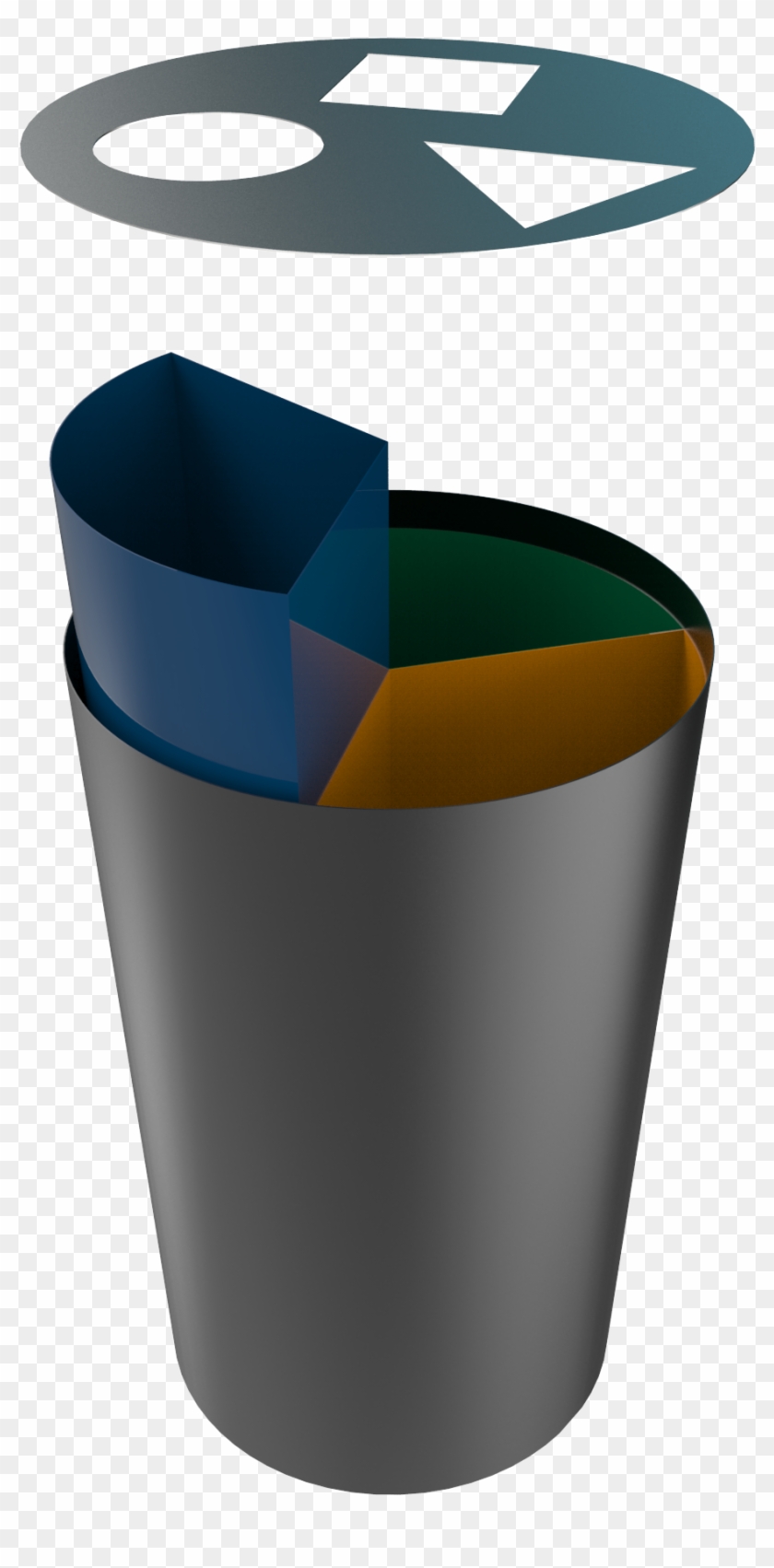 Powder Coated Metal Trash Bin Station - Circle - Full Size PNG Clipart ...