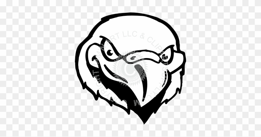 Head With Attitude - Cartoon Falcon Head Black And White - Full Size ...