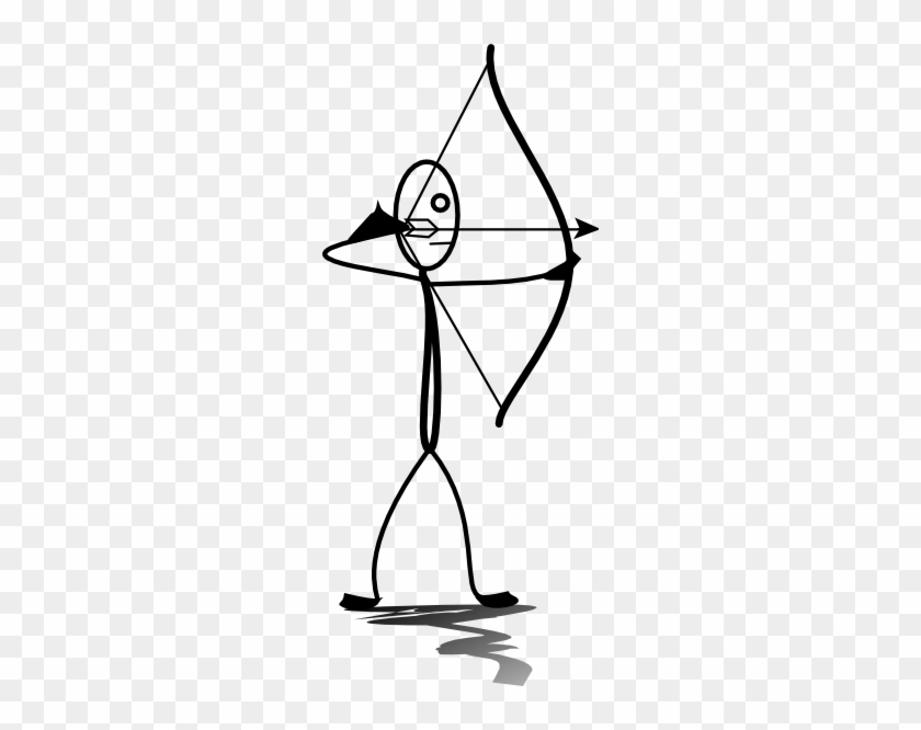 Stickman Holding A Bow - Full Size PNG Clipart Images Download