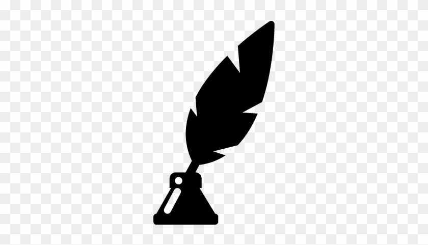Poetry Symbol Of A Feather In Ink Container Vector - Poetry Symbol ...