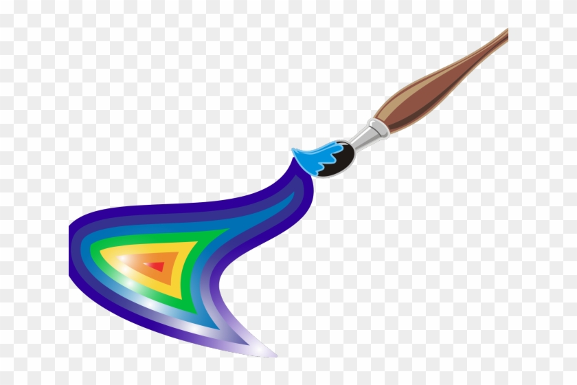 Paint Brush Clipart Rainbow - Paint Brush Rainbow Transparent - Full ...