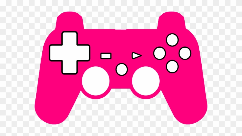 Video Game Clipart Silhouette - Pink Game Controller Cartoon - Full ...