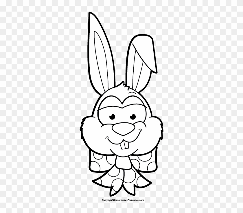 Click To Save Image - Black And White Easter Bunny Clipart - Full Size ...