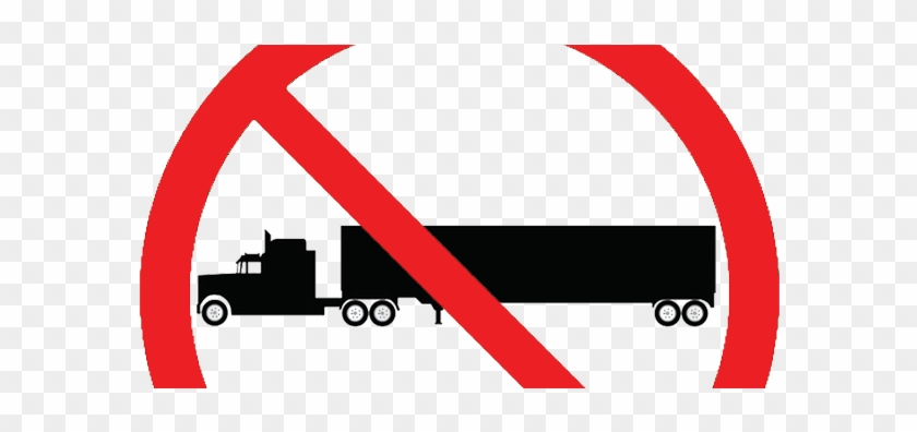 Main Street Is The Truck Route - No Semi Truck Signs - Full Size PNG ...