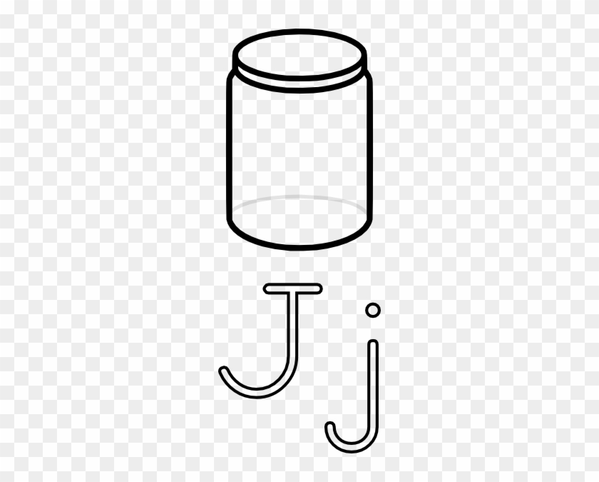 J Is For Jar Clip Art At Clker - Jar Coloring Page - Full Size PNG ...
