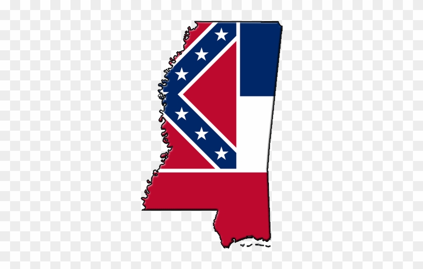 Mississippi Flag In State - Full Size PNG Clipart Images Download