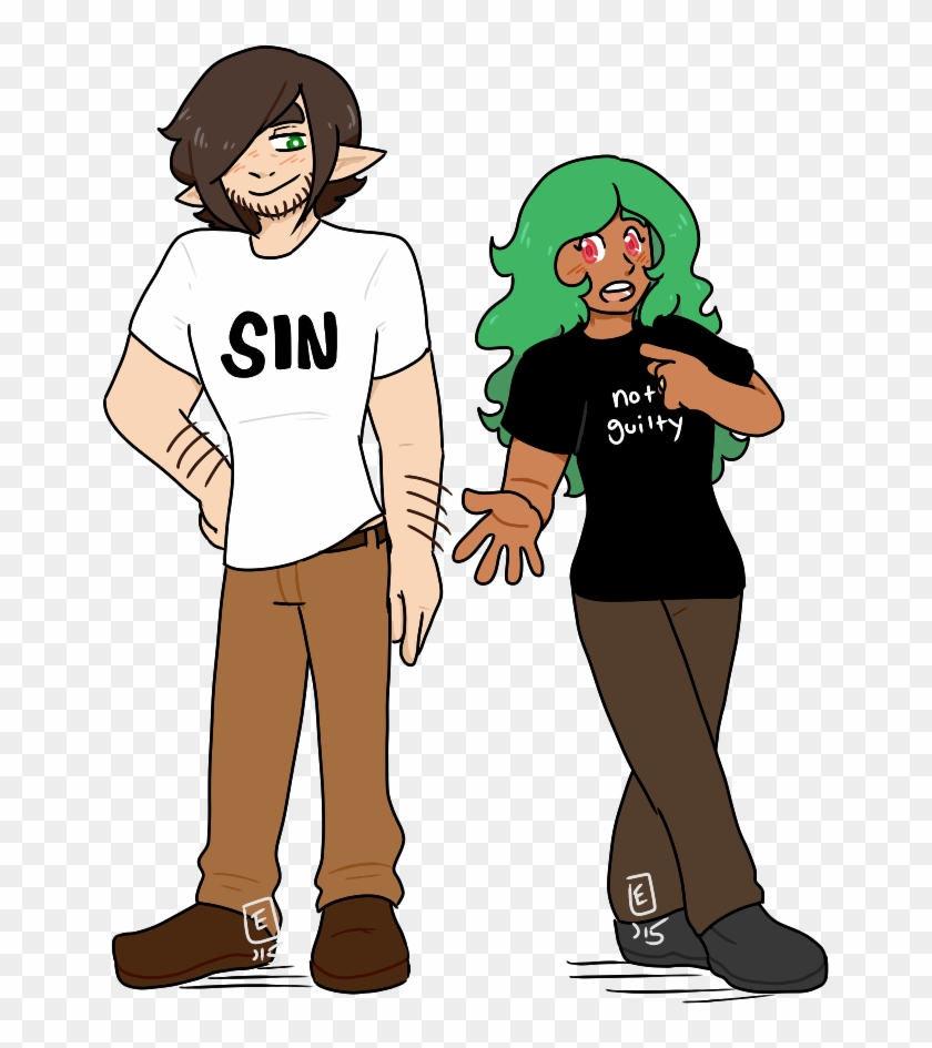 Sin Vs Not Guilty By Eeldoodles - Cartoon - Full Size PNG Clipart ...