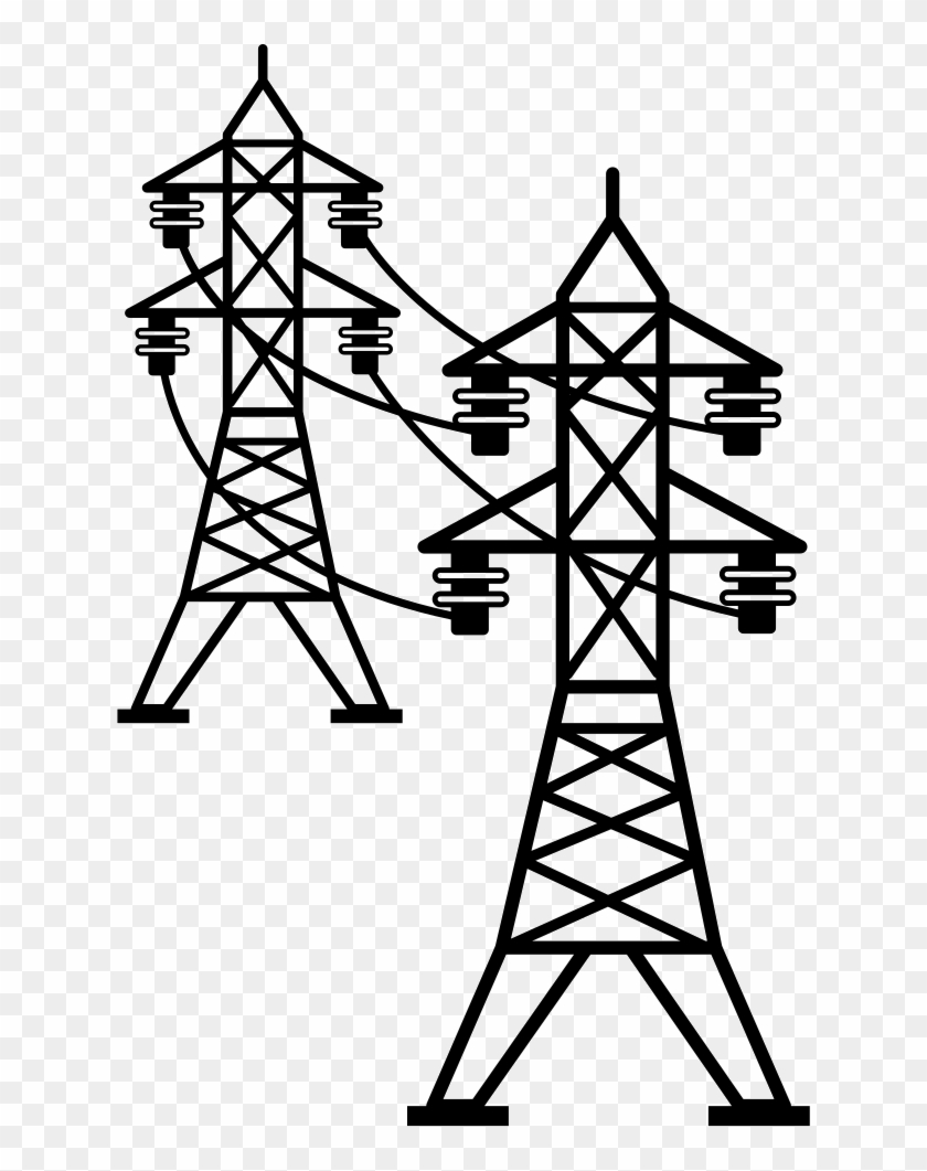 Power Line Connected Towers Comments - Power Distribution Tower Icon ...