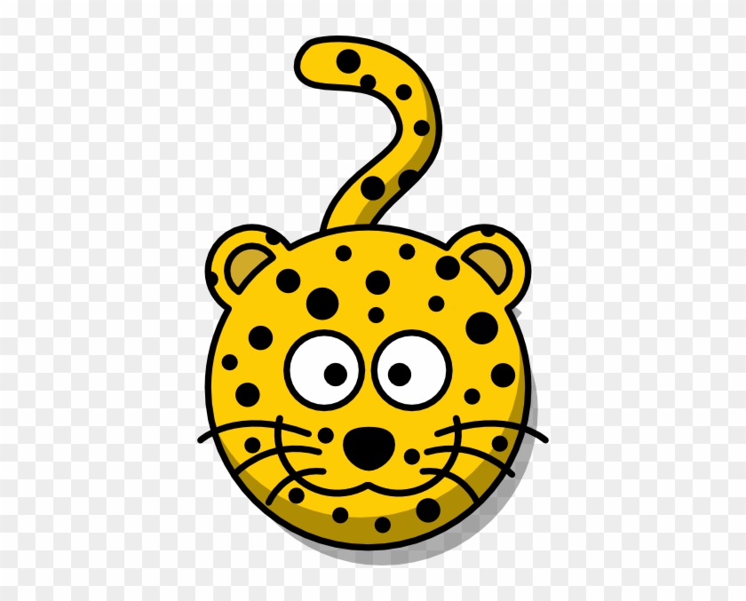 Leopard Head With Tail Clip Art At Clker - Cartoon Leopard - Full Size ...