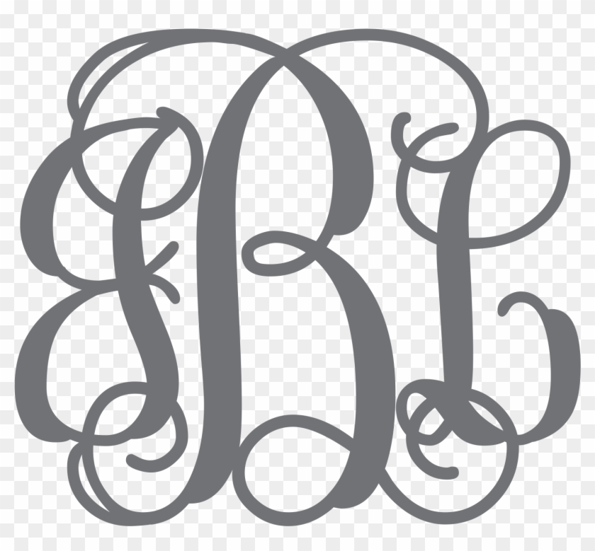 Interlocking Monogram Vinyl Decal Vine Monogram Font Free 