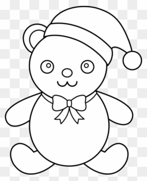 Christmas Bear Clipart Black And White
