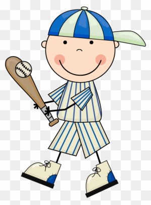 Little Kids Playing Baseball Clipart