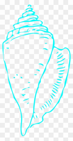 Teal Light Conch Shell Clip Art - Teal Seashell Clipart - Free ...