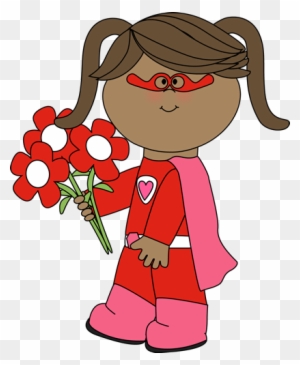Valentine's Day Superhero Flying - Valentines Day Clip Art Superhero ...