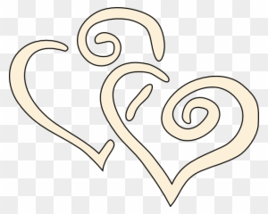 Cream Swirly Hearts Clip Art At Clker - Cream Heart Png - Free ...