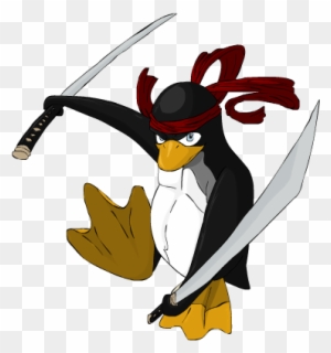 Ninja Penguin By En3l - Penguin Sword - Free Transparent PNG Clipart ...
