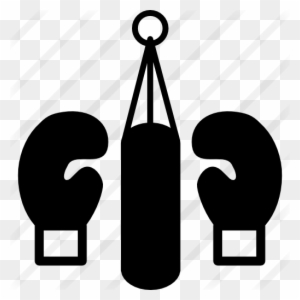 Kickboxing Gloves And Hanging Weight Sack - Kick Boxing Icon Png - Free ...
