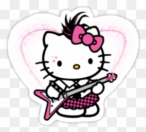 Hello Kitty Rockstar - Hello Kitty With Guitar - Free Transparent PNG ...