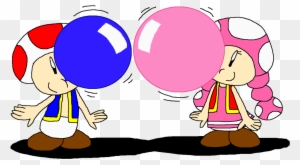 Toad And Toadette Bubble Gum Fan By Pokegirlrules - Cartoon - Free ...
