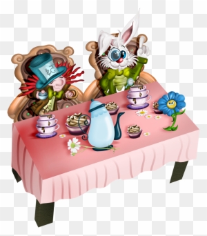 Alice In Wonderland Cartoon Characters Tea Party