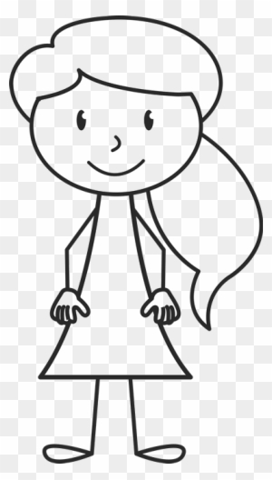 Stick Figure Girl Clipart Black And White