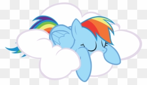 Rainbow Taking Cloud Nap - Rainbow Dash On A Cloud - Free Transparent ...