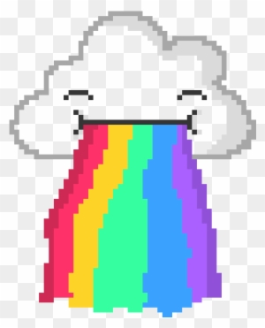 Rainbow Puking Cloud - Pixel Art - Free Transparent PNG Clipart Images ...