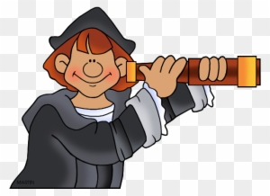 Christopher Columbus And Telescope - Age Of Exploration Clipart - Free ...