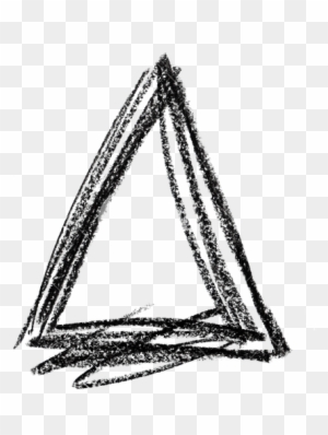 Triangle Shape Made With Black Pastel Crayon - Crayon Black Lines Png ...