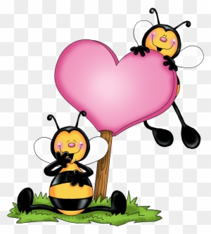 Bee Carrying Valentine Heart - Cute Valentine Clip Art - Free ...