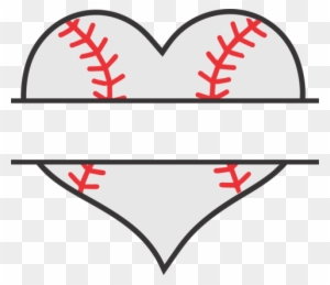 Baseball Heart Split - Baseball Heart - Free Transparent PNG Clipart ...