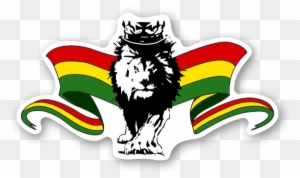 Rasta Lion With Flags Sticker - Rasta Lion Logo - Free Transparent PNG ...