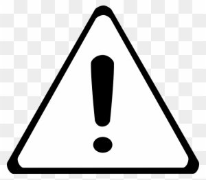 Caution Sign Black And White - Free Transparent PNG Clipart Images Download