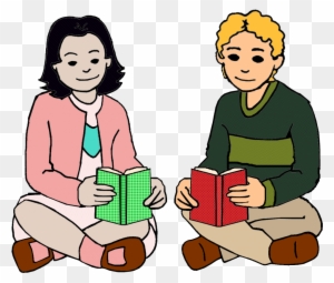 High School Students Reading Clip Art