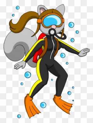 Scuba-diving Squirrel By Caseydecker - Scuba Squirrel - Free ...