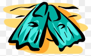 Vector Illustration Of Diver's Diving Equipment Flipper - Flippers ...