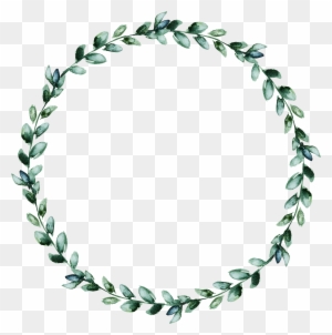 Watercolor Wreath Of Green Leaves - Watercolor Wreath - Free ...
